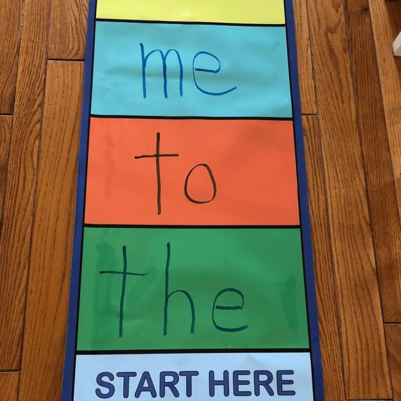 Blank Word Hop Laminated Floor Mat - Math & Movement