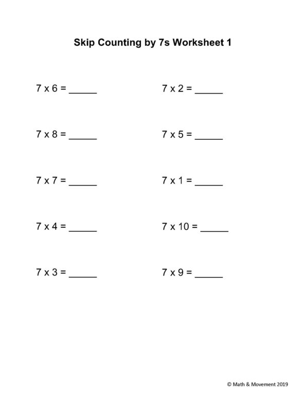 Skip Counting by 7s - Math & Movement