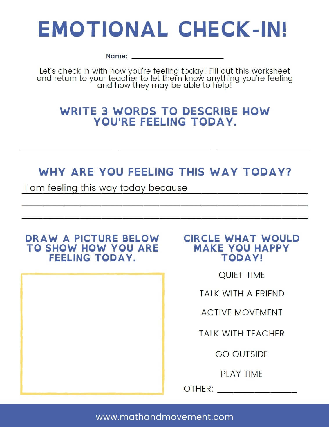 Social-Emotional Learning Activities | Math & Movement