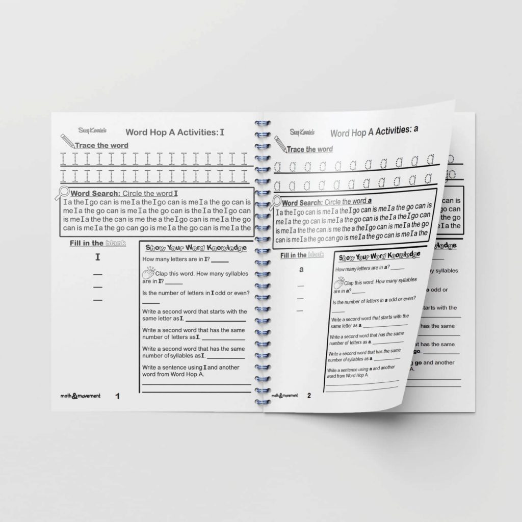 Jump & Learn Words Workbook - Math & Movement