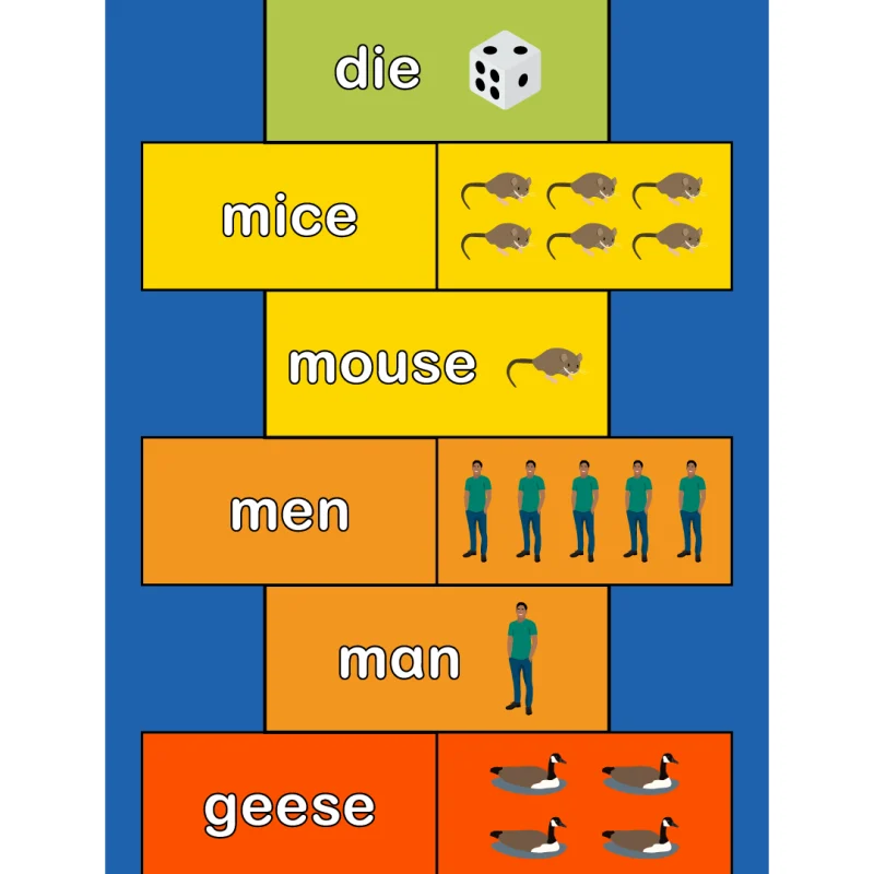 Irregular Plural Nouns Hopscotch - Math & Movement